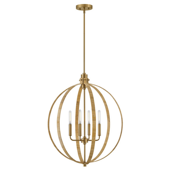 Lark Fallon 4-Light Orb Coastal Rattan Pendant | Wayfair